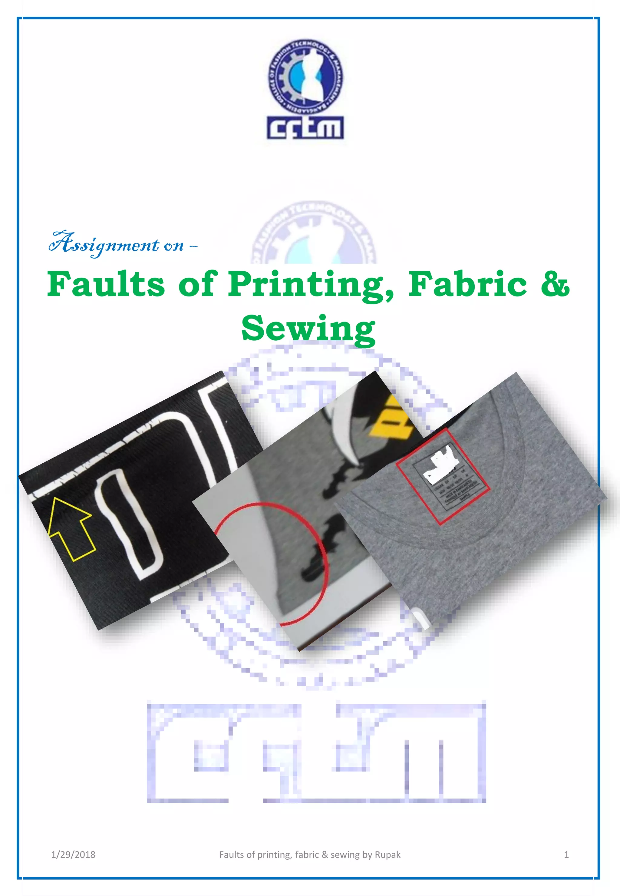 Defects of garment(print, fabric & sewing) | PDF