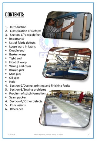 Defects of garment(print, fabric & sewing) | PDF