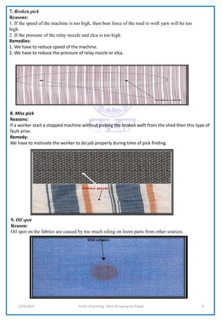 Defects of garment(print, fabric & sewing) | PDF