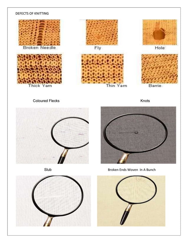 Defects of knitting | PDF
