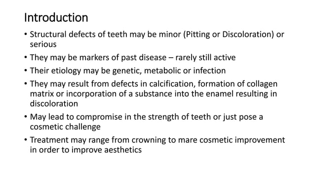 Defects of tooth structure | PPTX | Dental Health | Diseases and Conditions