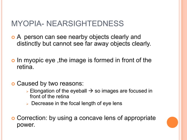 Defects of vision | PPTX | Eye and Vision Conditions | Diseases and ...
