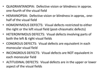 Defects of visual pathway | PPTX
