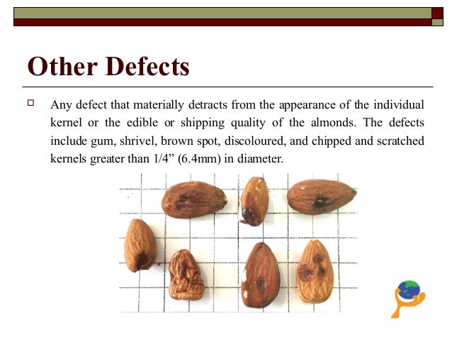 Defects on almonds