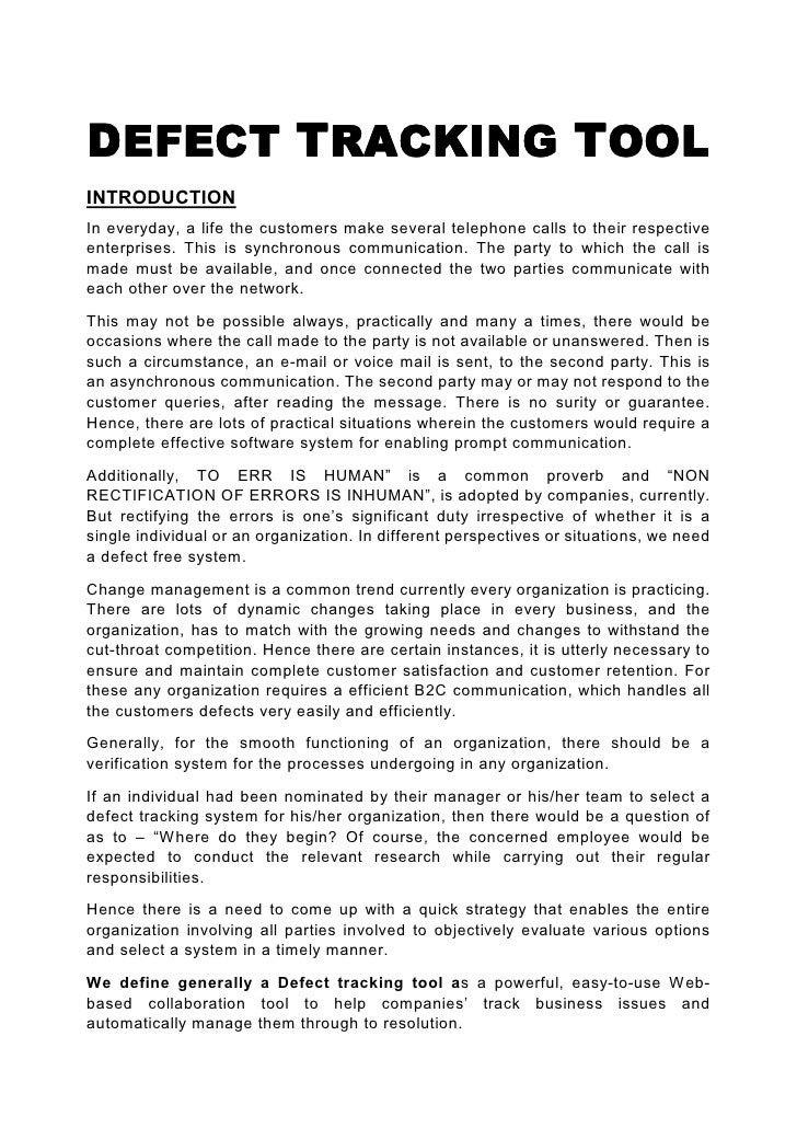 Defect Tracking Tool | PDF