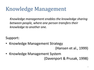 Knowledge Management in Software Development | PPT
