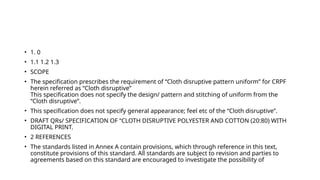 Defence clothing Design and system engineering | PPT