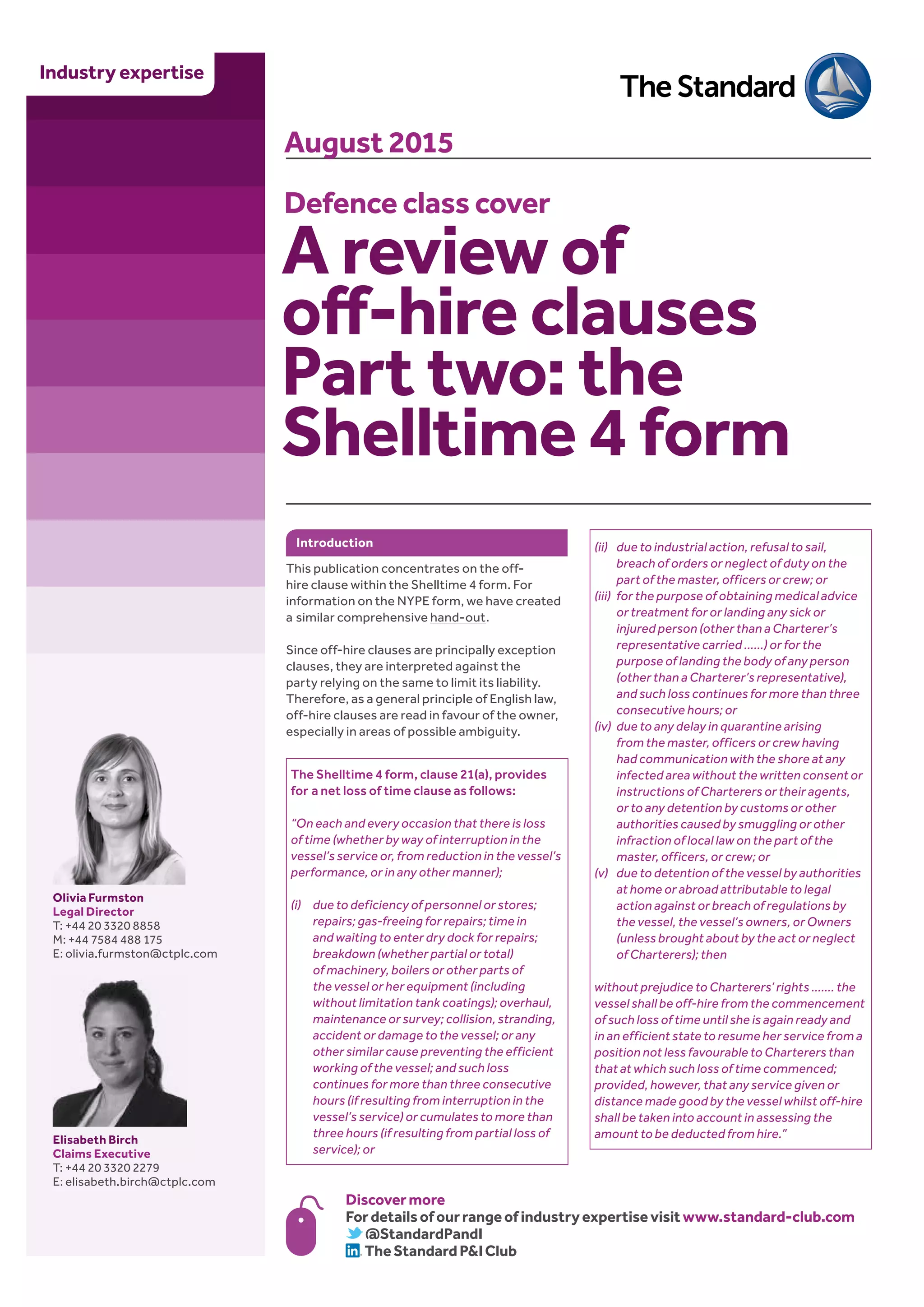 OFF-HIRE CLAUSE SHELLTIME4 | PDF