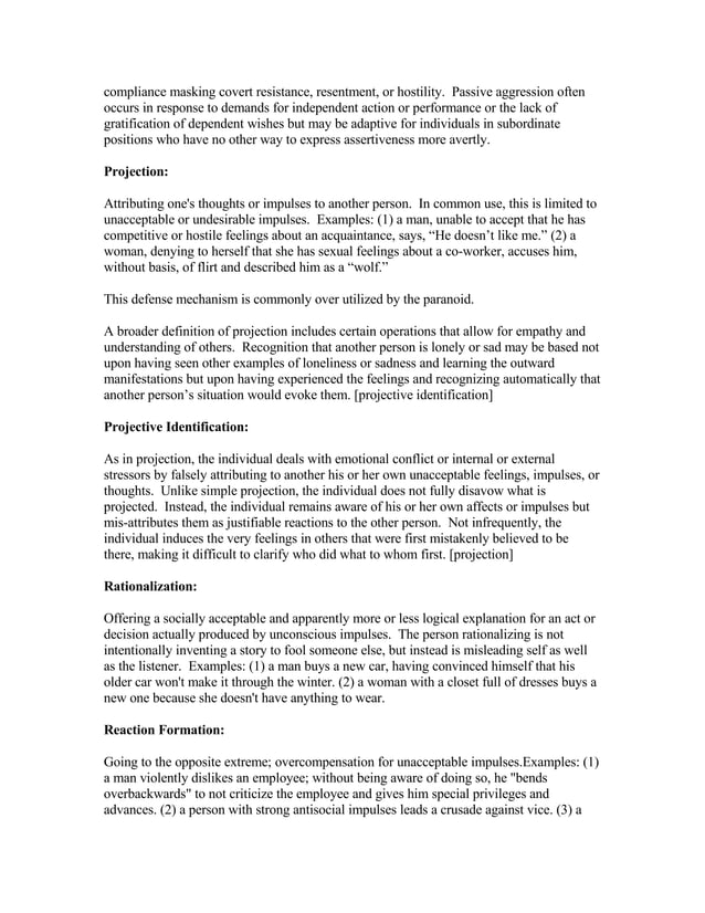Defence Mechanism Of Phobia | DOC