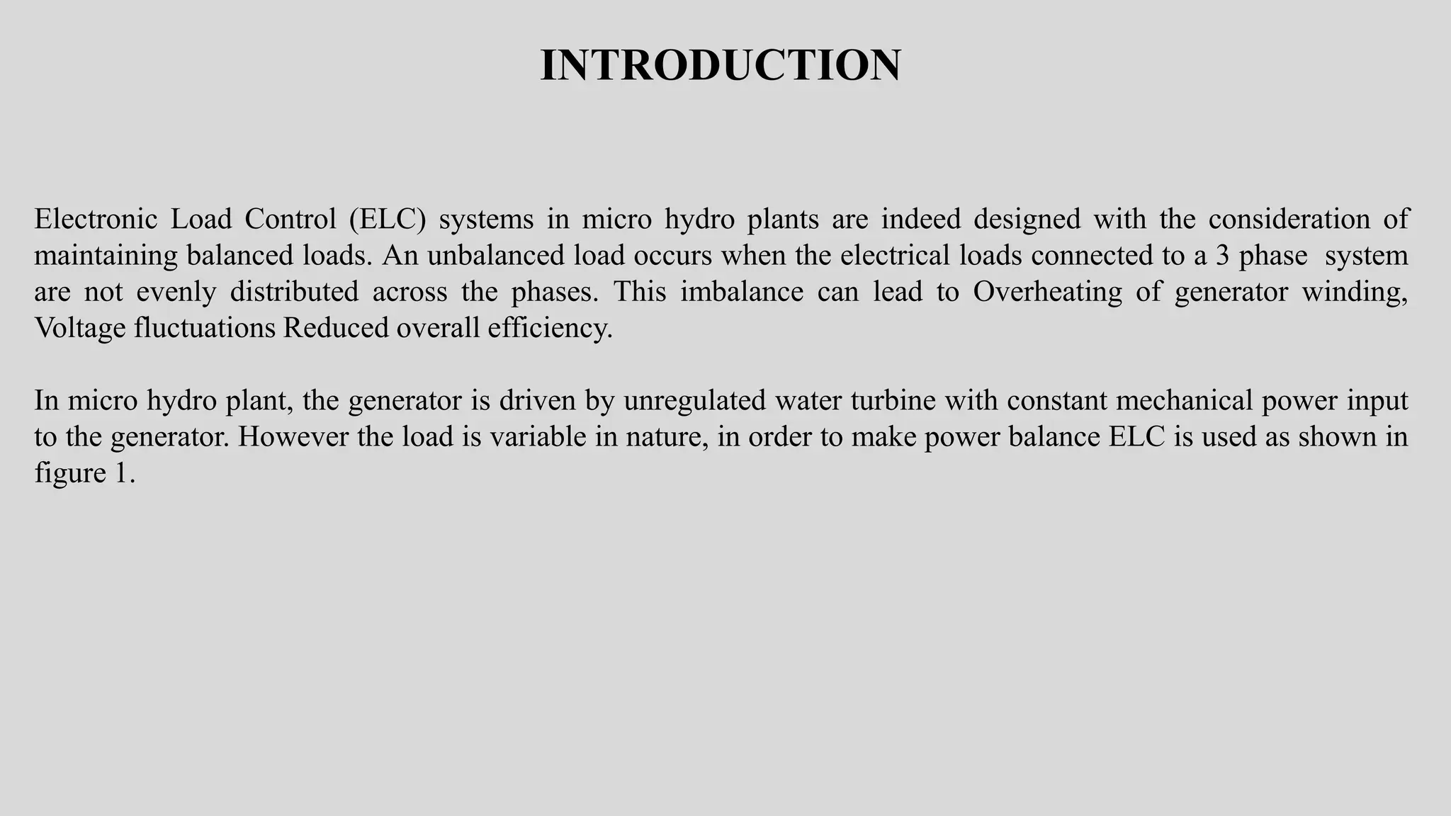 control of isolated micro hydro using elc | PPTX