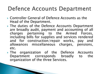 Defence accounts department | PPTX