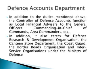 Defence accounts department | PPTX