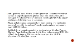 Defence budget 2016 | PPT