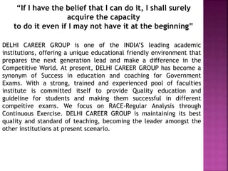 Defence Forces Preparatory Institute Delhi Career Group | PPT