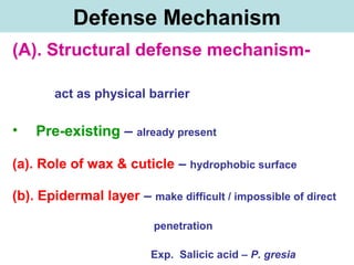Defence mecanism in plants | PPT