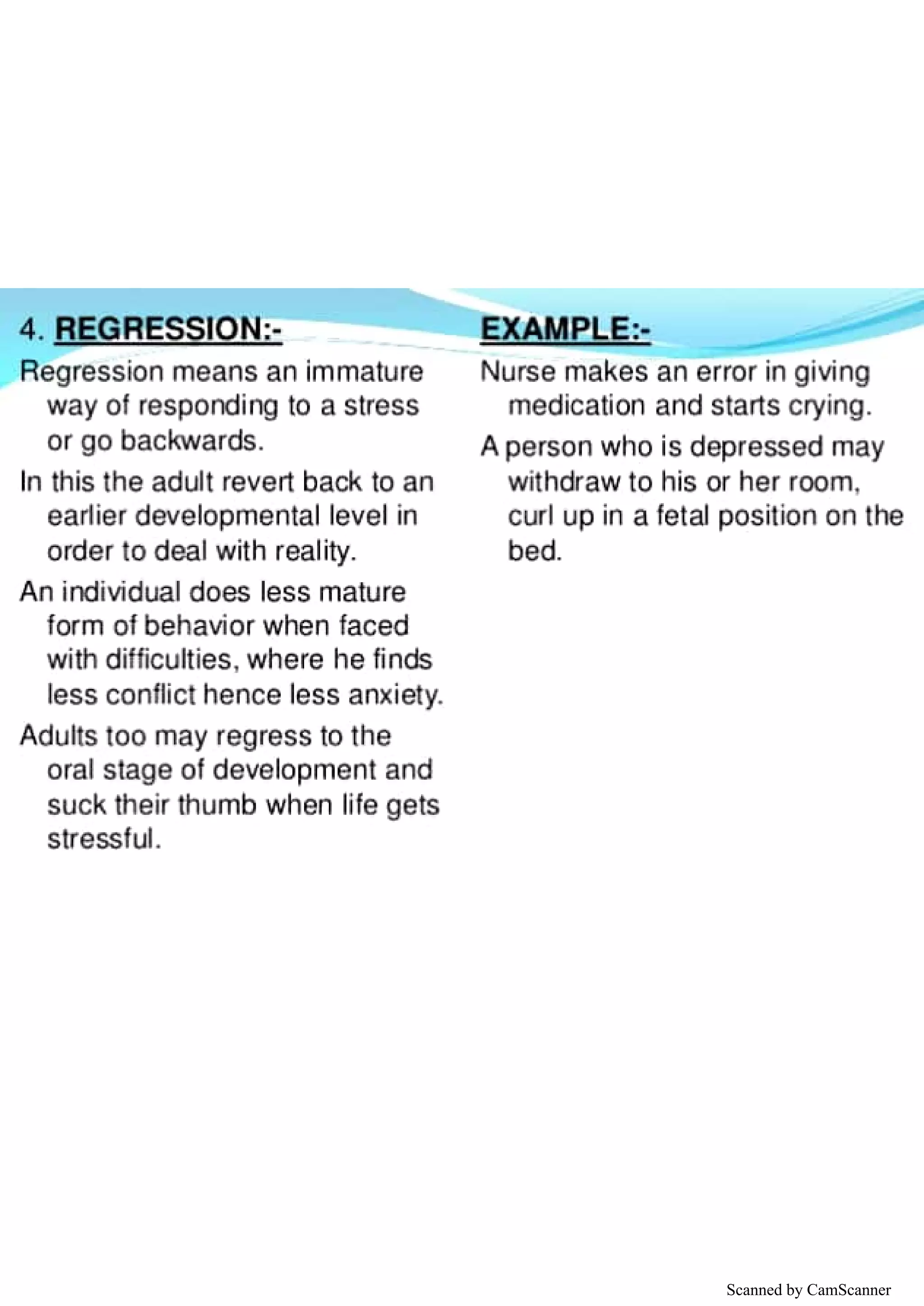 Defence mechanism ( GNM I YEAR PSYCHOLOGY ) By Anayat Ullah | PDF