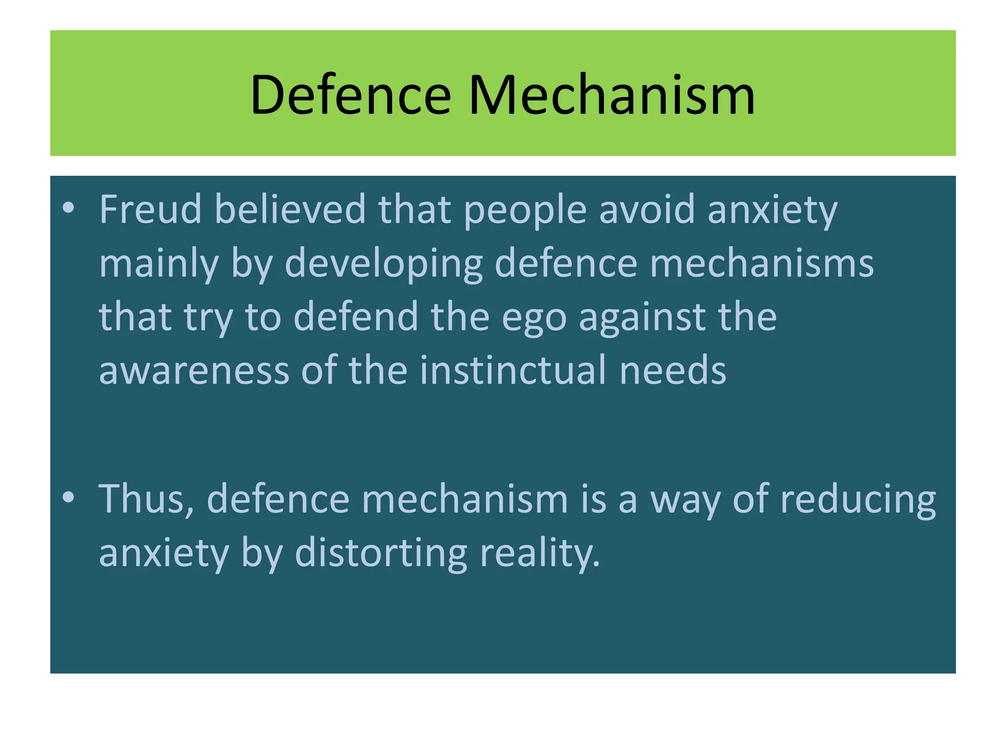 SELF AND PERSONALITY : DEFENCE MECHANISM.pptx