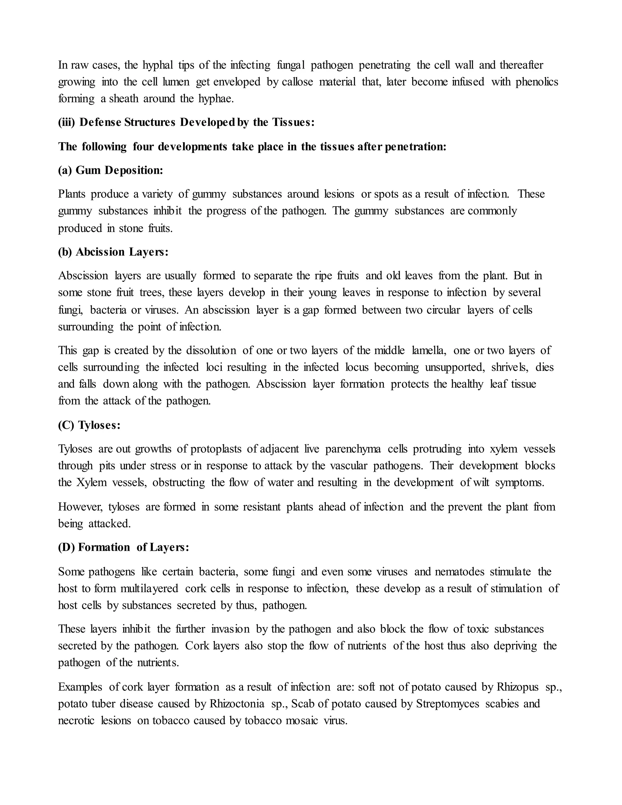Defence mechanism in plants | DOC