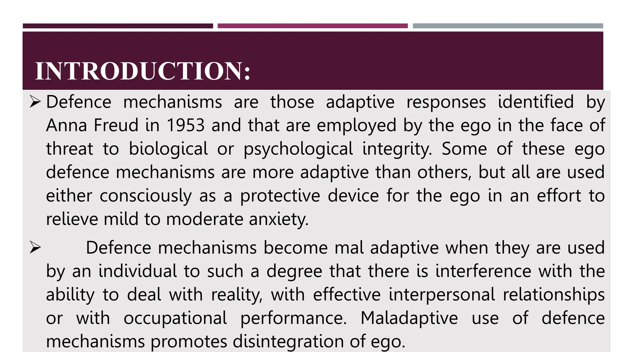 defence mechanism PPT/ego defence mechanism/psychology/mental mechanism ...