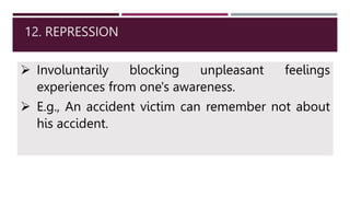 defence mechanism PPT/ego defence mechanism/psychology/mental mechanism | PPTX