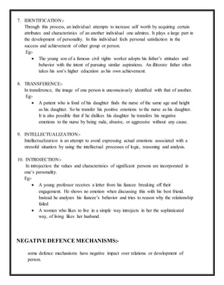 Defence mechnism | DOCX
