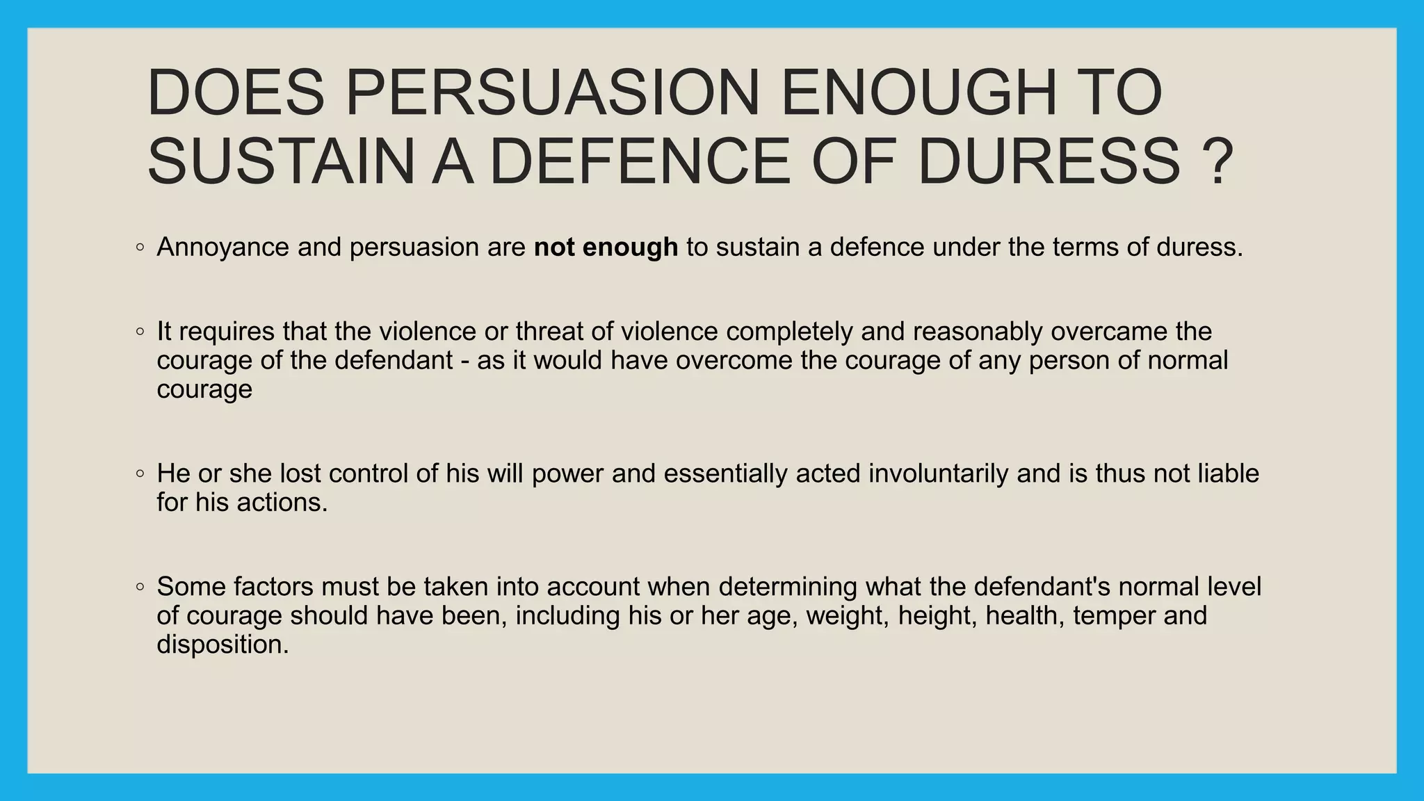 Defence of duress | PPTX