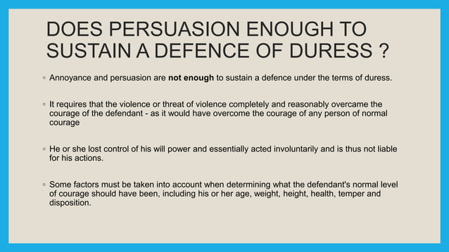 Defence of duress | PPTX