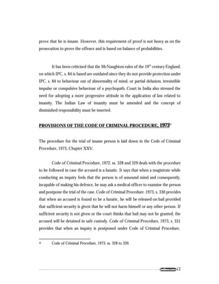 Defence of insanity | PDF