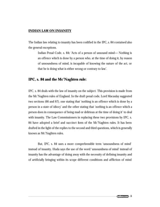 Defence of insanity | PDF