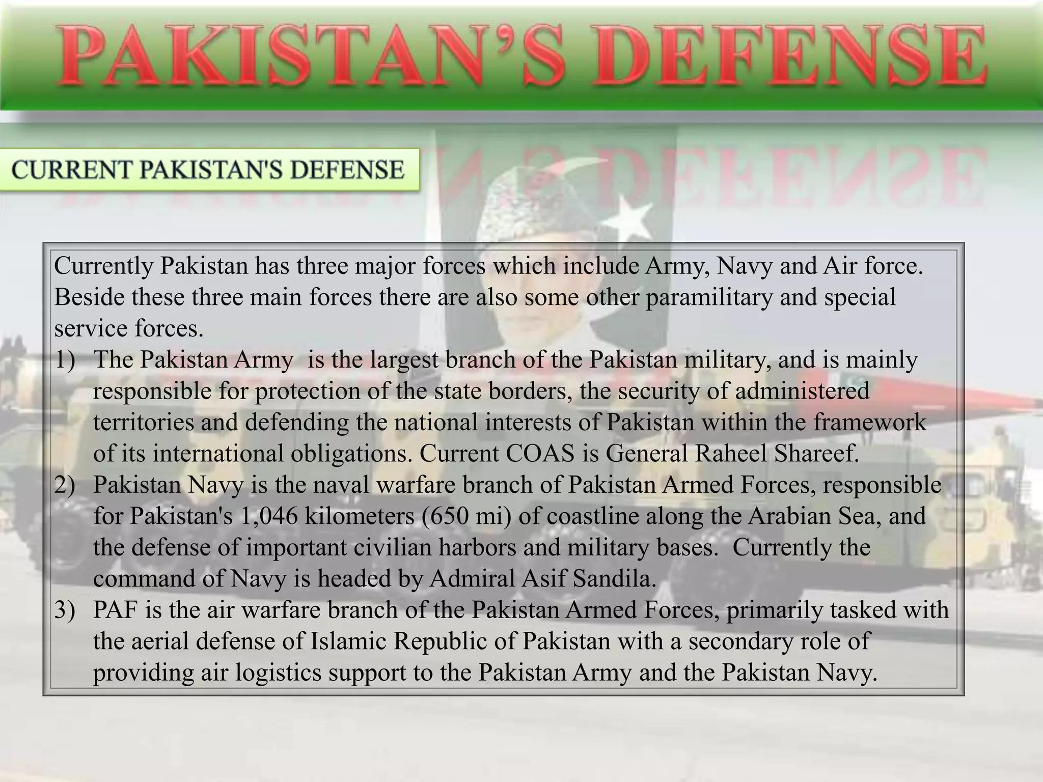 Defence of pakistan | PPTX