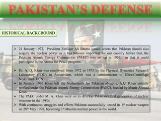 Defence of pakistan | PPTX