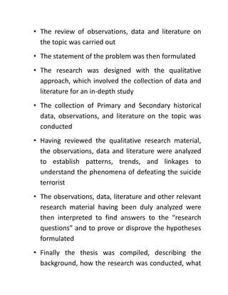 Defence Of Thesis Script | DOCX | Terrorism | Sensitive Topics