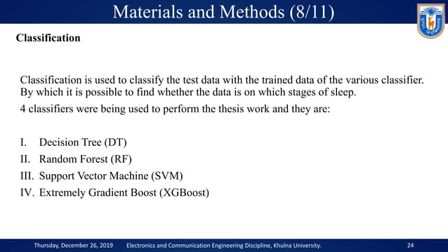 Optimization of sleep stage classification using single channel EEG signal | PPTX