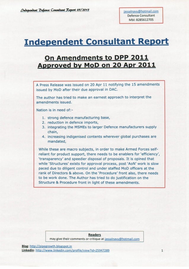 Defence procurement india dpp 11 amendment | PDF