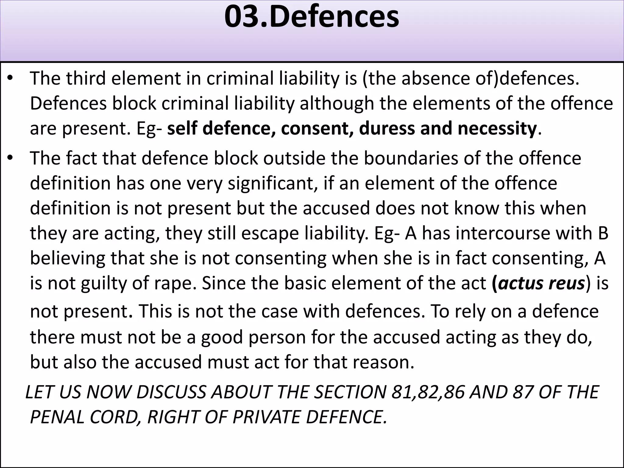 Criminal Law Defenses | PPTX