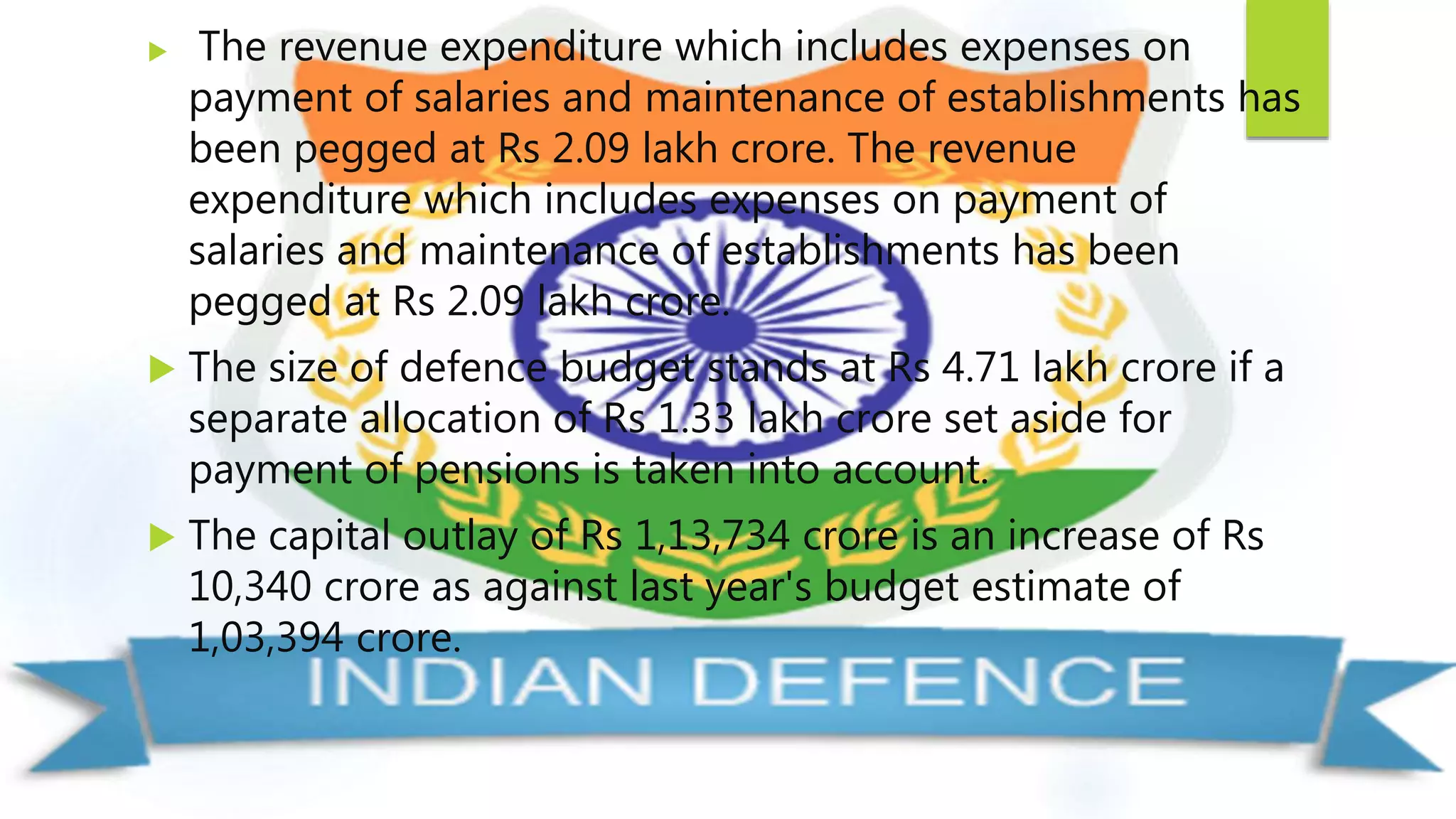 DEFENCE SECTOR BUDGET ANALYSIS | PPTX