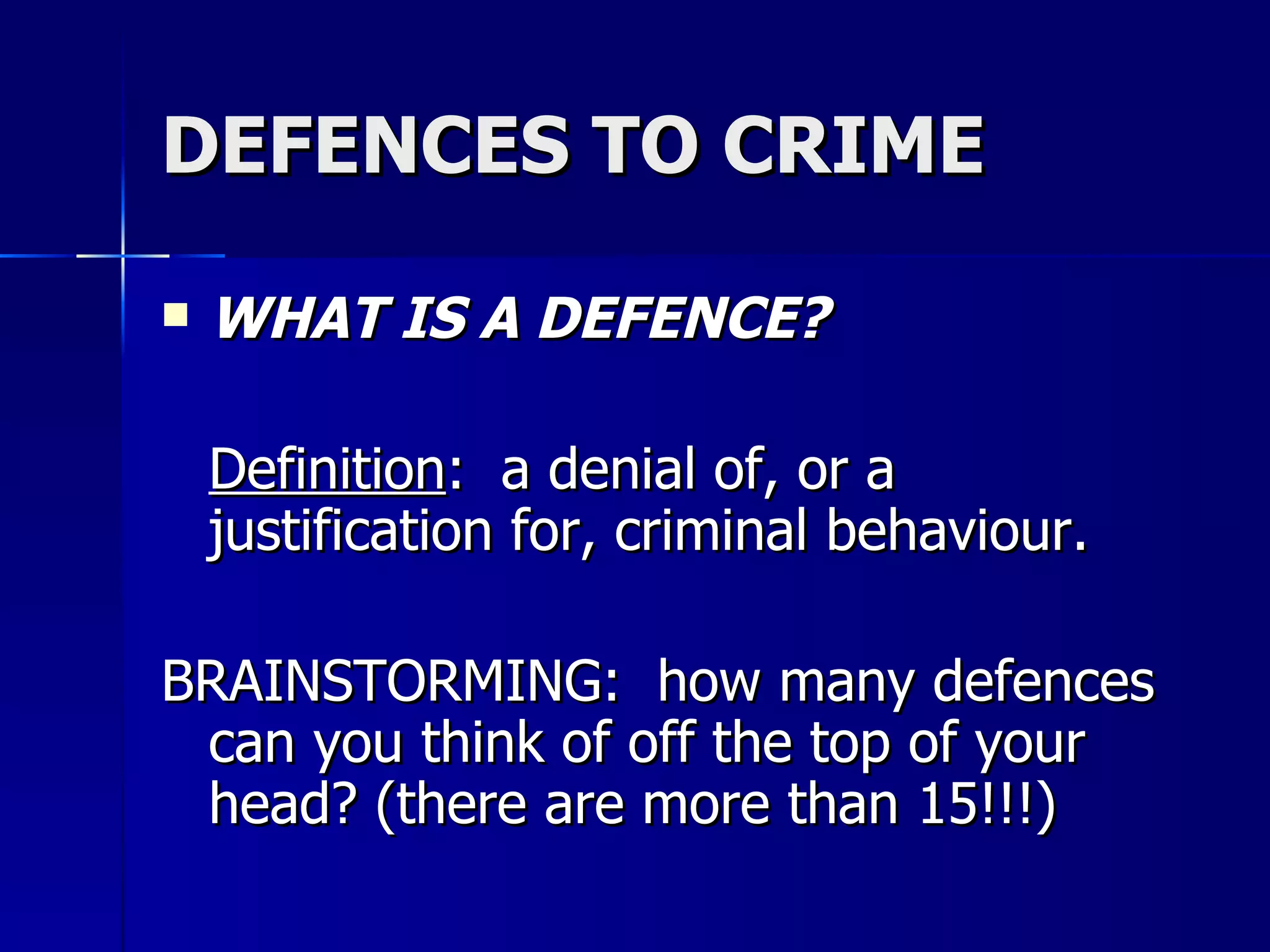 Defences to crime | PPT