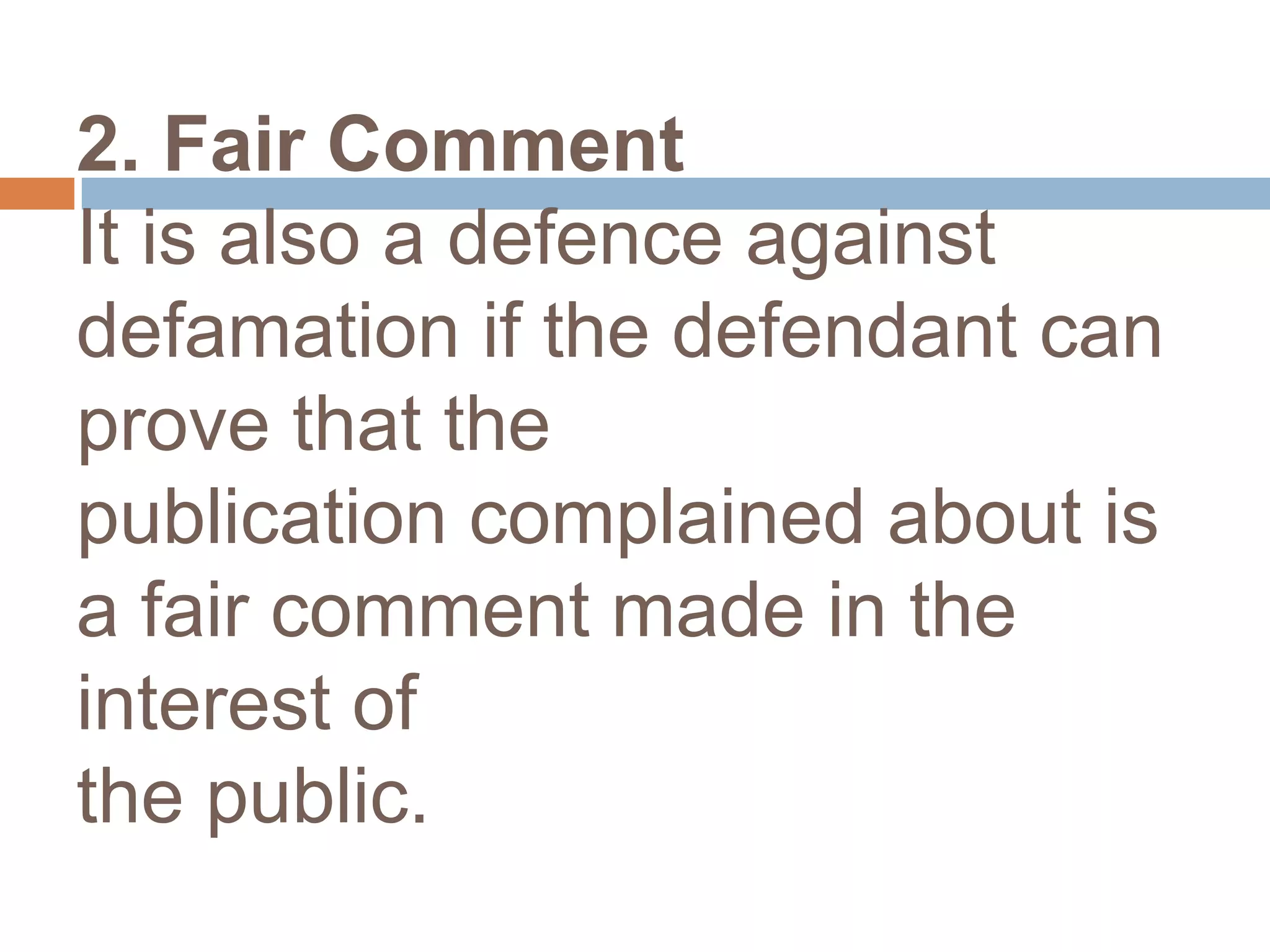 Defences to defamation | PPTX