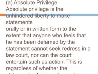 Defences to defamation | PPTX