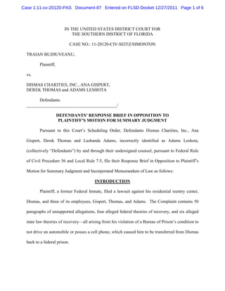 Defendants’ response brief in opposition to plaintiff’s motion for summary judgment | PDF