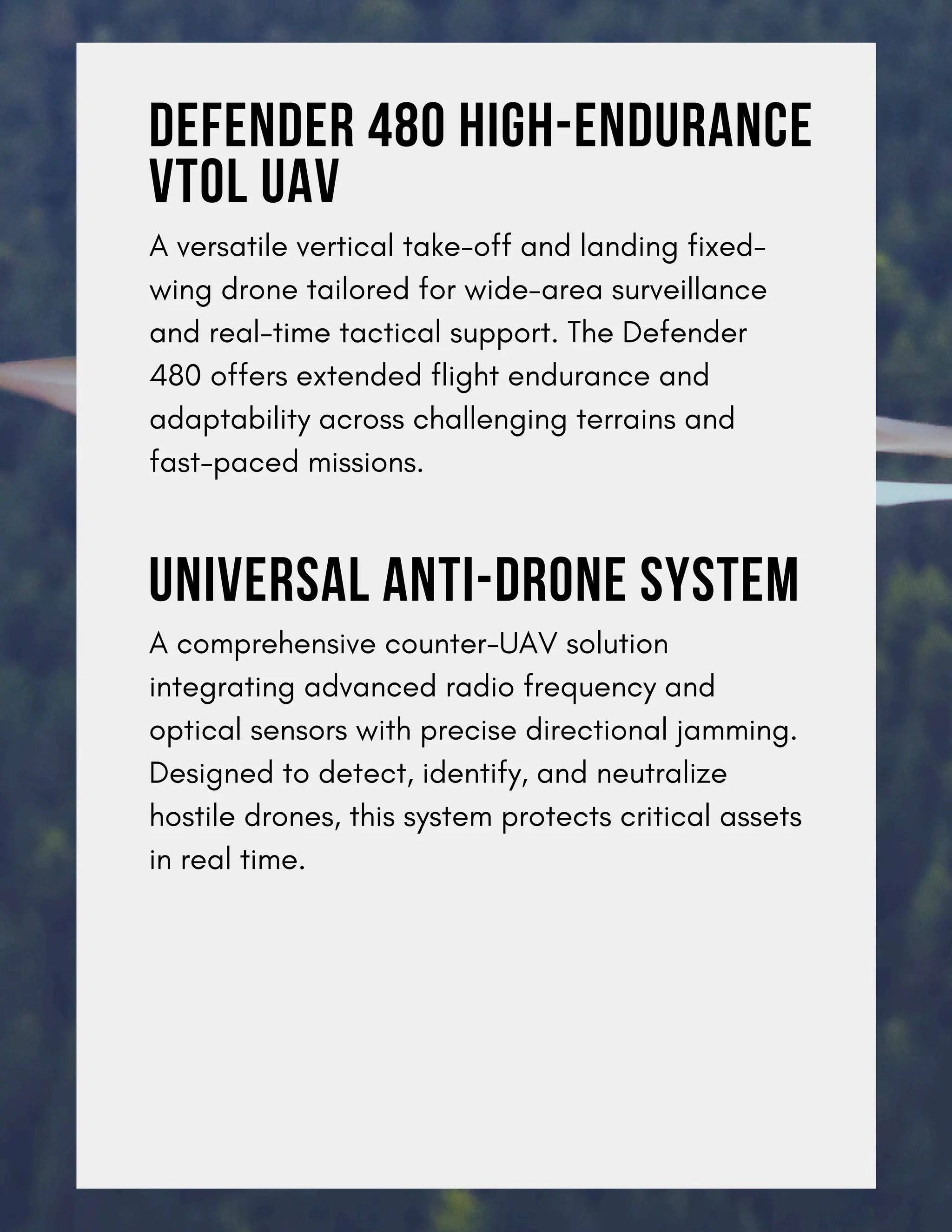 Defender Drones: Advanced UAV Solutions for Tactical Superiority | PDF