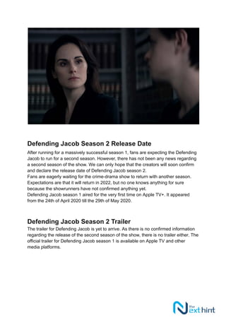 Defending Jacob Season 2: Crime Miniseries Returning Anytime Soon? | PDF