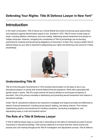 Defending Your Rights Title IX Defence Lawyer in New York.pdf