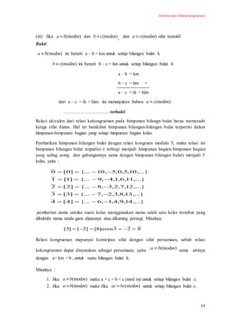 Defenisi dan sifat kekongruenan Teobil | DOCX