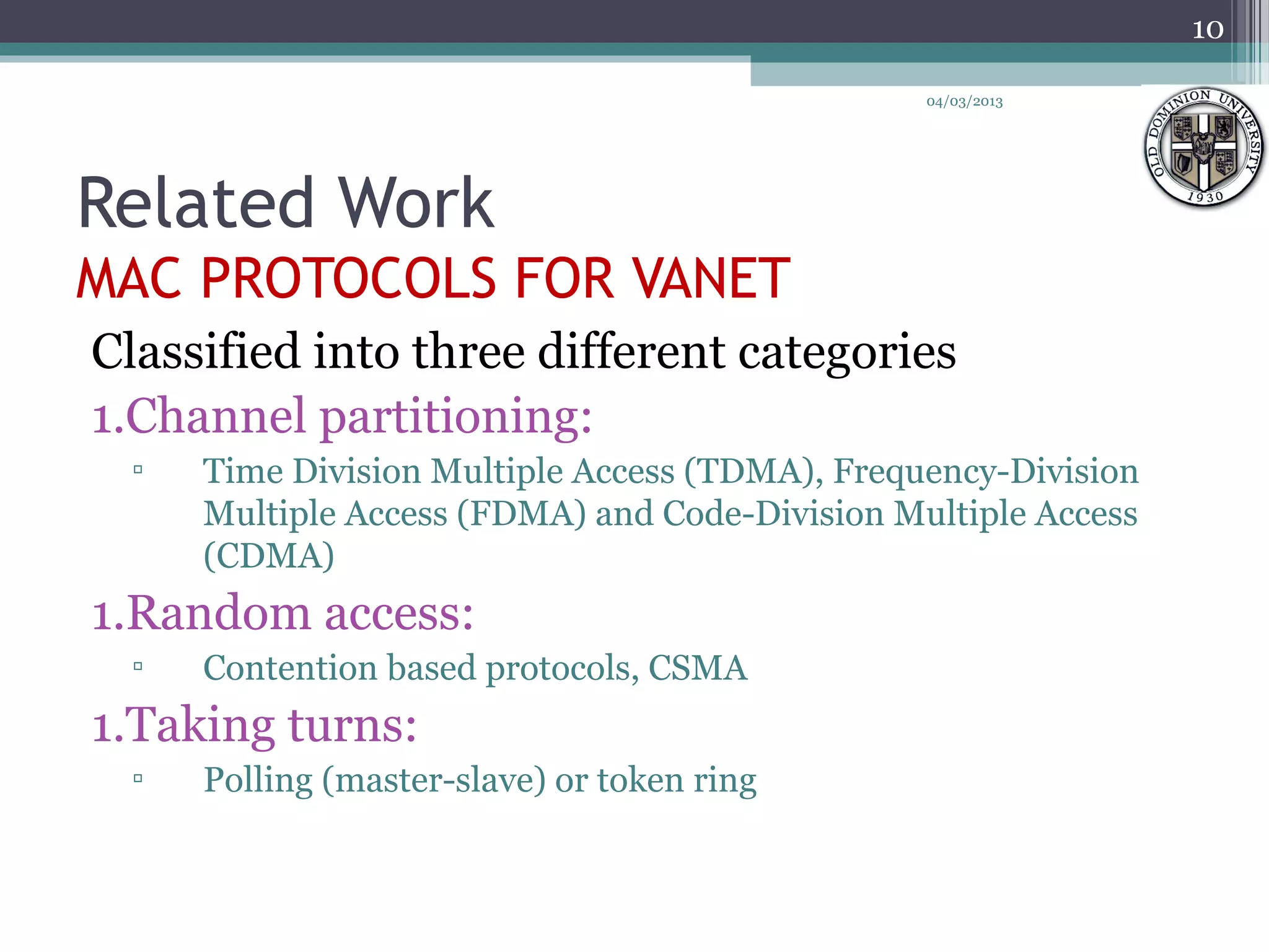 TDMA Slot Reservation in Cluster-Based VANETs | PPT | Computer Networking | Computing
