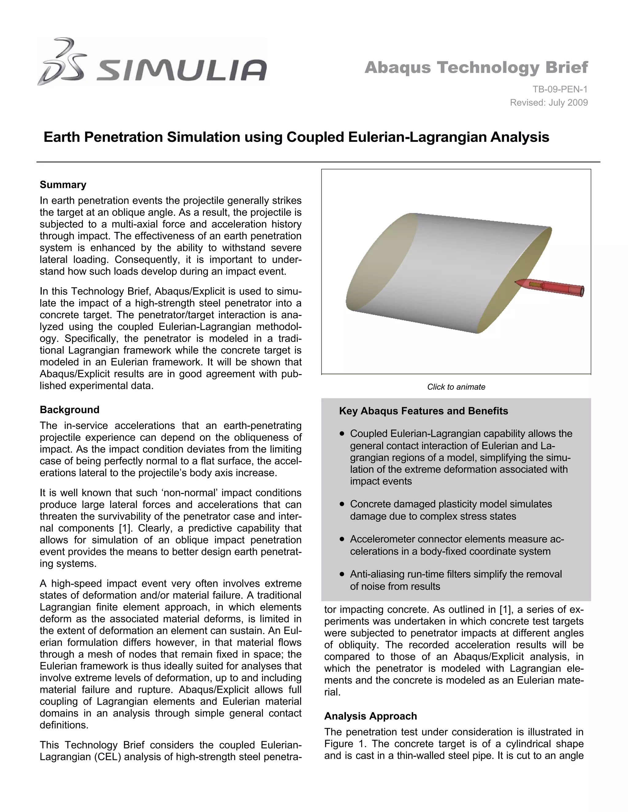 Earth Penetration Simulation using Coupled Eulerian-Lagrangian Analysis | PDF | Geology | Science