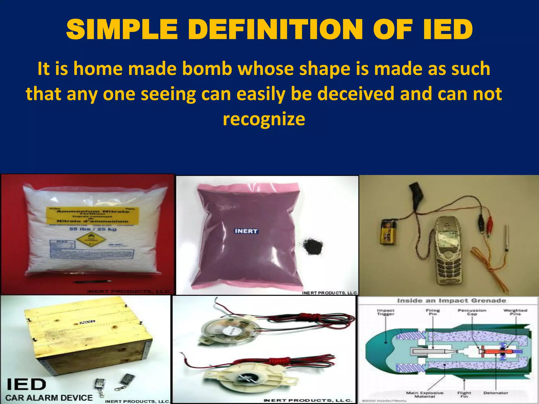 Public Awareness on Defense Against IEDs (Improvised Explosive Devices) | PDF