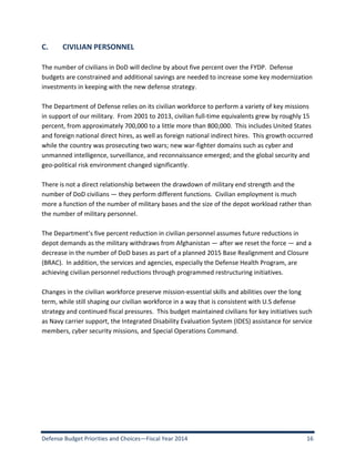 Defense Budget Priorities and Choices FY 14 PB | PDF