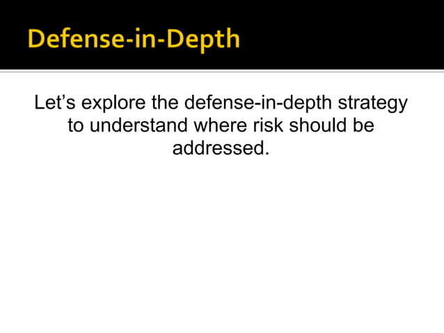 Defense In Depth Using NIST 800-30 | PPT