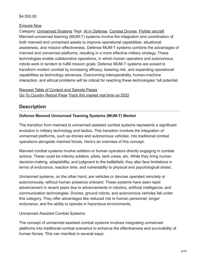 Defense Manned Unmanned Teaming Systems Market Report.pdf | Free Download Defense Manned Unmanned Teaming Systems Market Report.pdf | Free Download